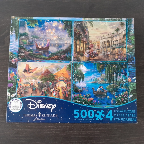 Toys | New Disney Kinkade 4 X 50 Ariel Mermaid Tangled Dumbo Minnie ...